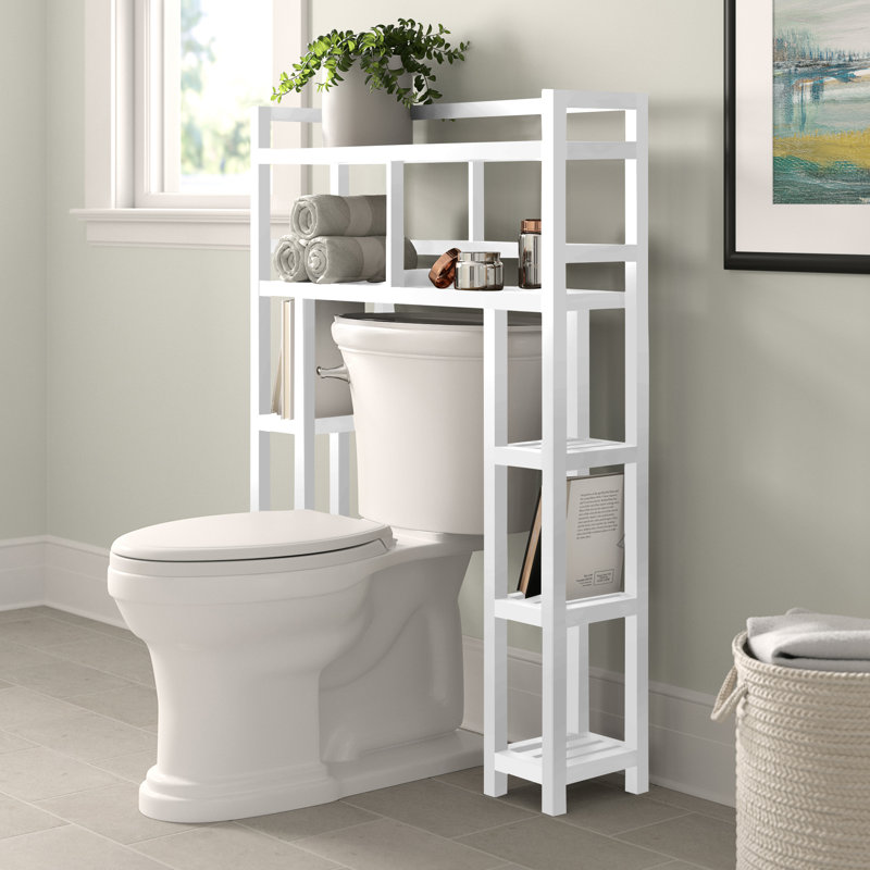 Red Barrel Studio® Bernardston 34.5" W x 51" H x 9" D Solid Wood Free-Standing Over-the-Toilet ...